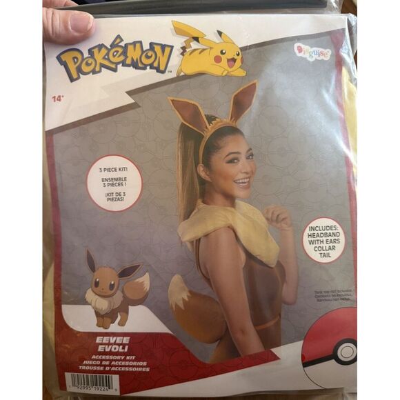 Disguise | Accessories | Eevee Adult Accessory Kit Pokmon Costume Headband W Ears Collar Tail ...